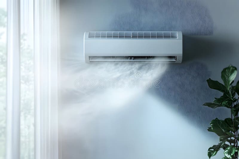 Air Conditioner Cooling Room, Modern Wall-Mounted AC Unit Climate ...