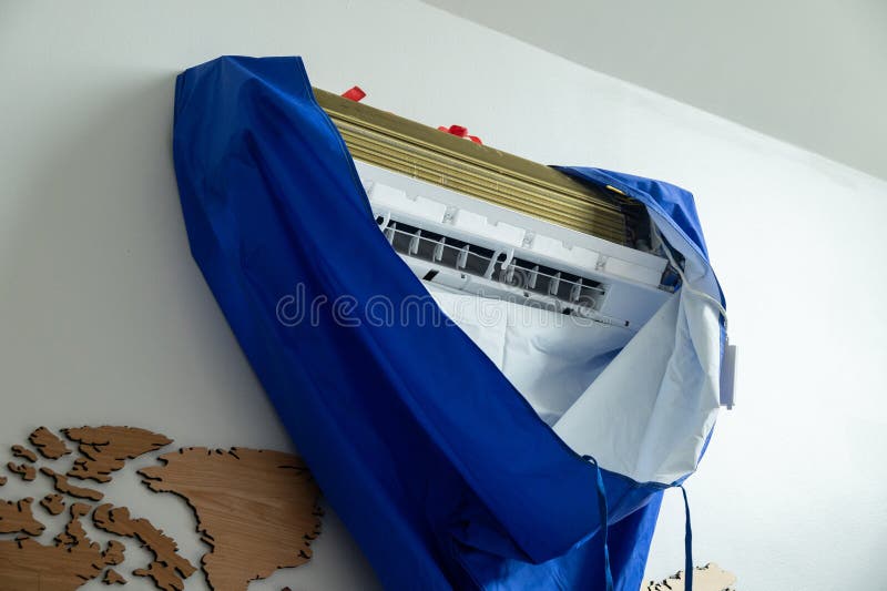 Air Conditioner Covered Cleaning Canvas Stock Photos - Free & Royalty ...