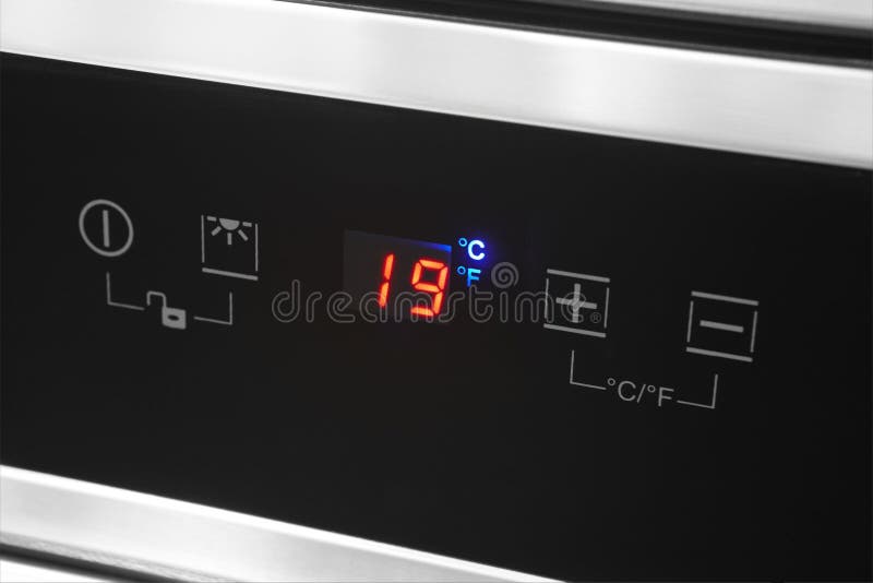 Air Conditioner Display with Temperature Thermometer Detail Stock Image ...