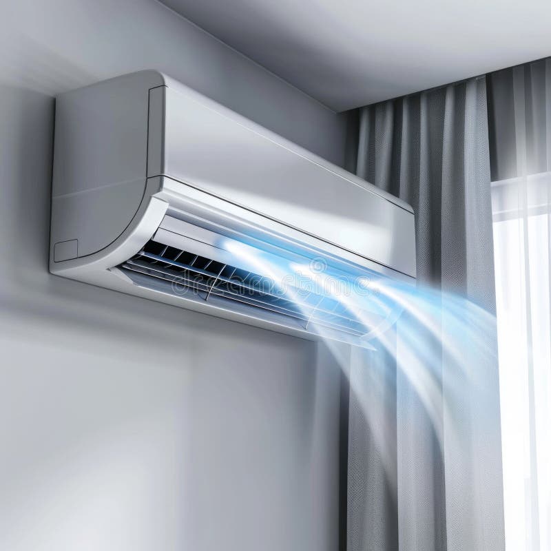 Air Conditioner Emitting Cold Air in a Room. Generative Ai Stock ...