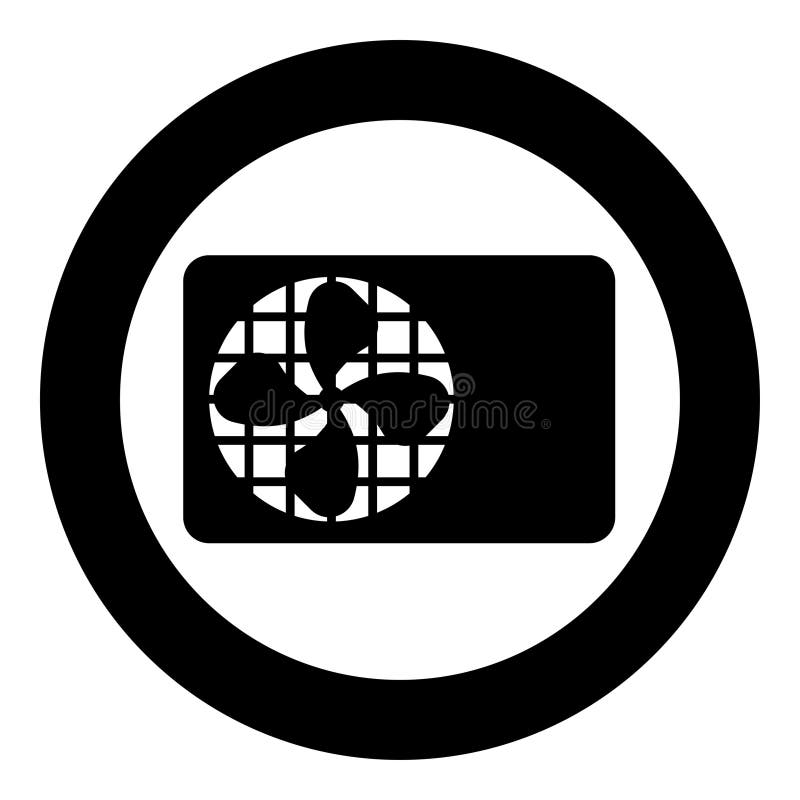 Air Conditioner Fan Equipment System Icon in Circle Round Black Color Vector Illustration Image ...