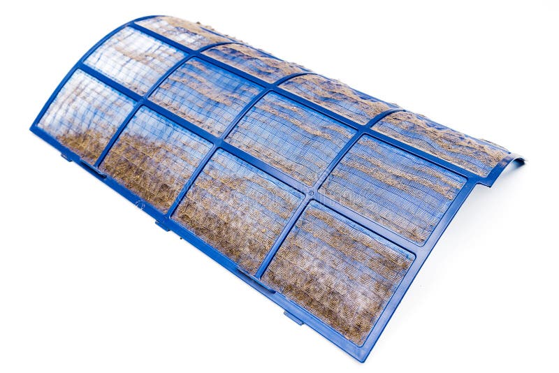 Air Conditioner Filter with Dust Isolated on White Stock Photo - Image ...