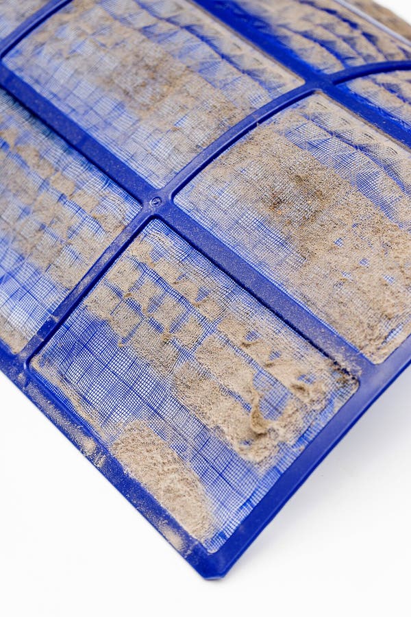 Air Conditioner Filter with Dust on White Stock Photo - Image of ...
