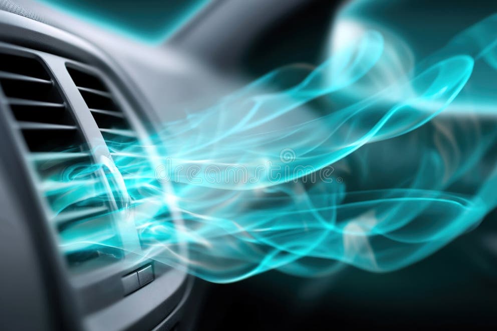 Air Conditioner with Flow of Cold Air in a Car. Generative Ai Stock ...
