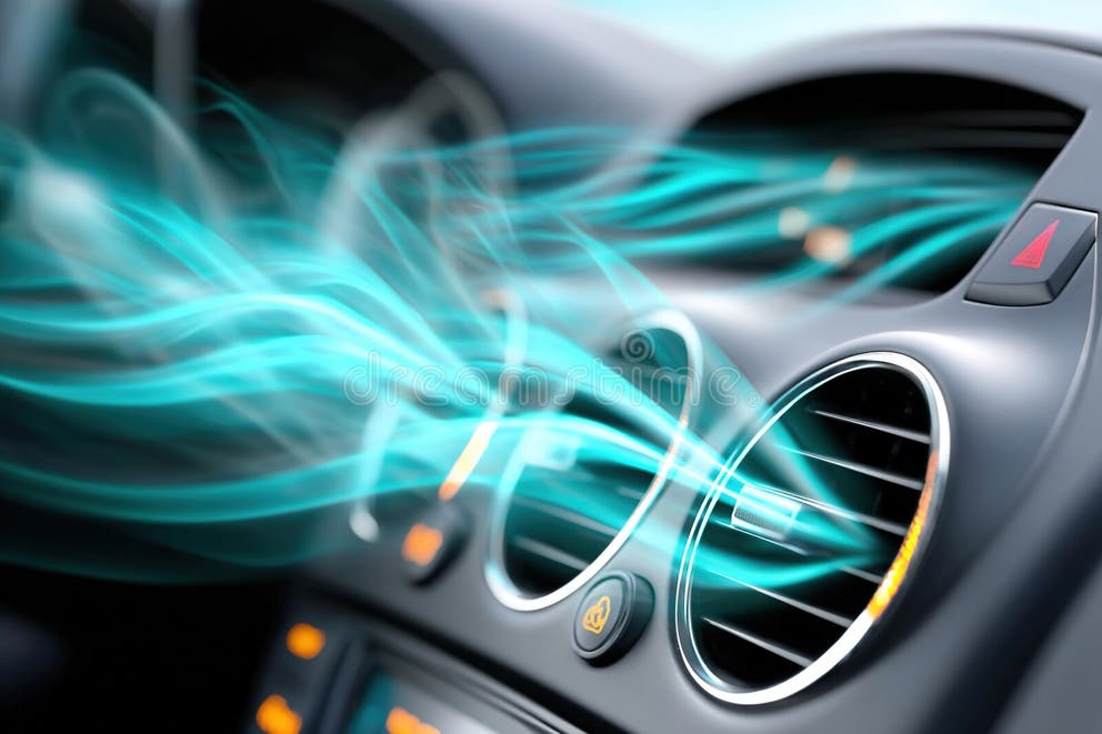 Air Conditioner with Flow of Cold Air in a Car. Generative Ai Stock ...