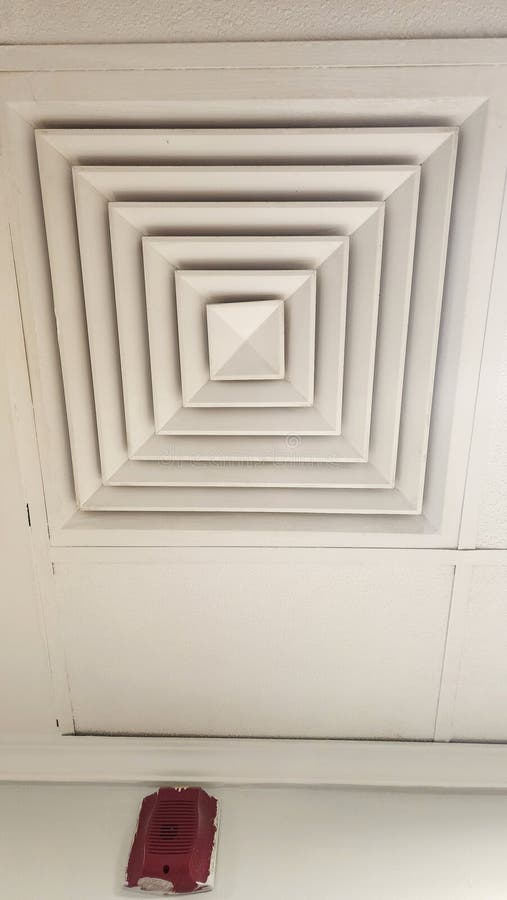 Air Conditioner Air Flow Grille Installed on the Ceiling Stock Image ...