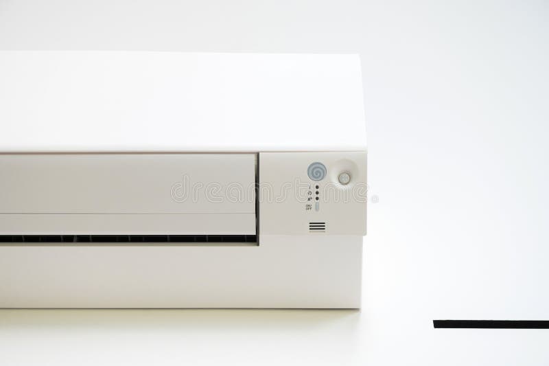 The Air Conditioner is Hanging on the Wall in the Room Stock Photo ...