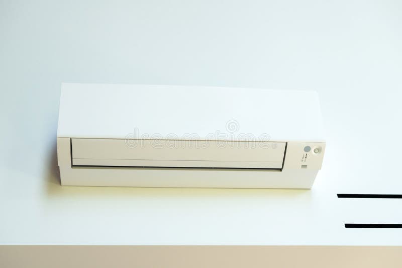 The Air Conditioner is Hanging on the Wall in the Room Stock Image ...