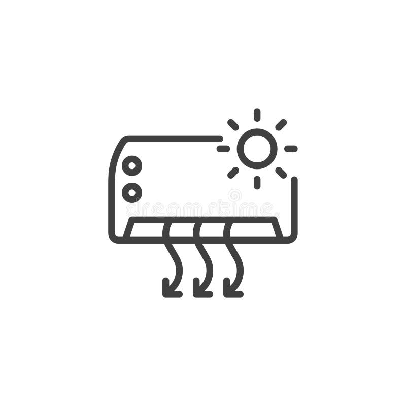 Air Conditioner Heating Function Line Icon Stock Vector - Illustration ...