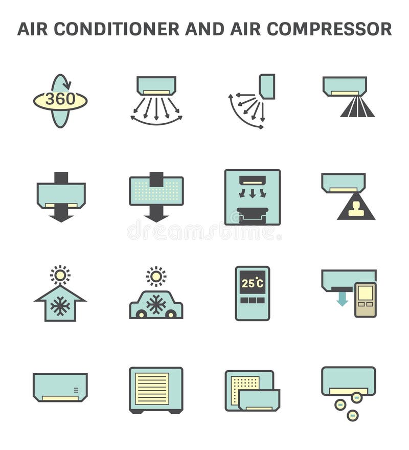 Air conditioner icon stock vector. Illustration of compressor - 178500115