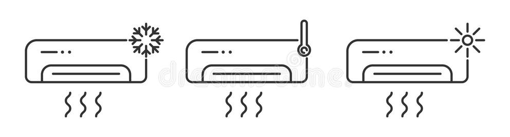 Air Conditioner Icon Set. Set of Air Conditioning Icon Stock Vector ...