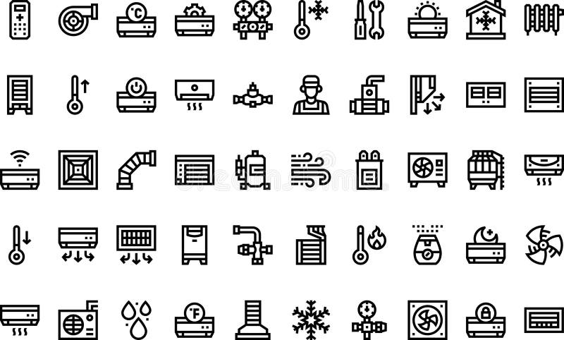 Air Conditioner Icons High-Quality Vector Icons Collection with ...
