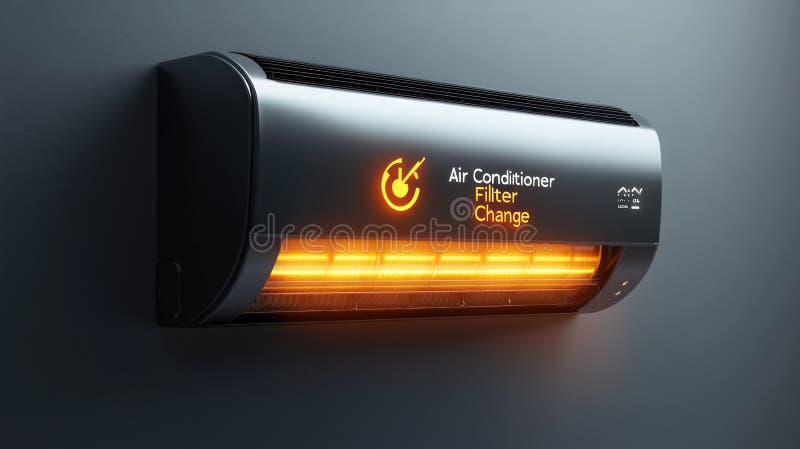 Air Conditioner with Illuminated Filter Change Indicator Stock ...