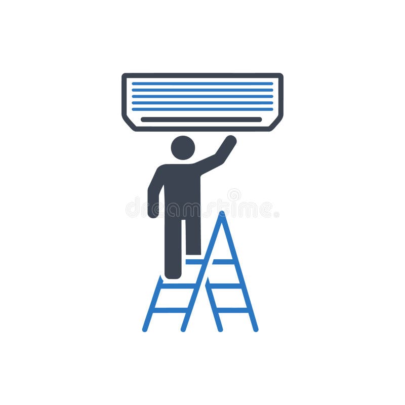 Air Conditioner Installation Service Icon Stock Vector - Illustration ...