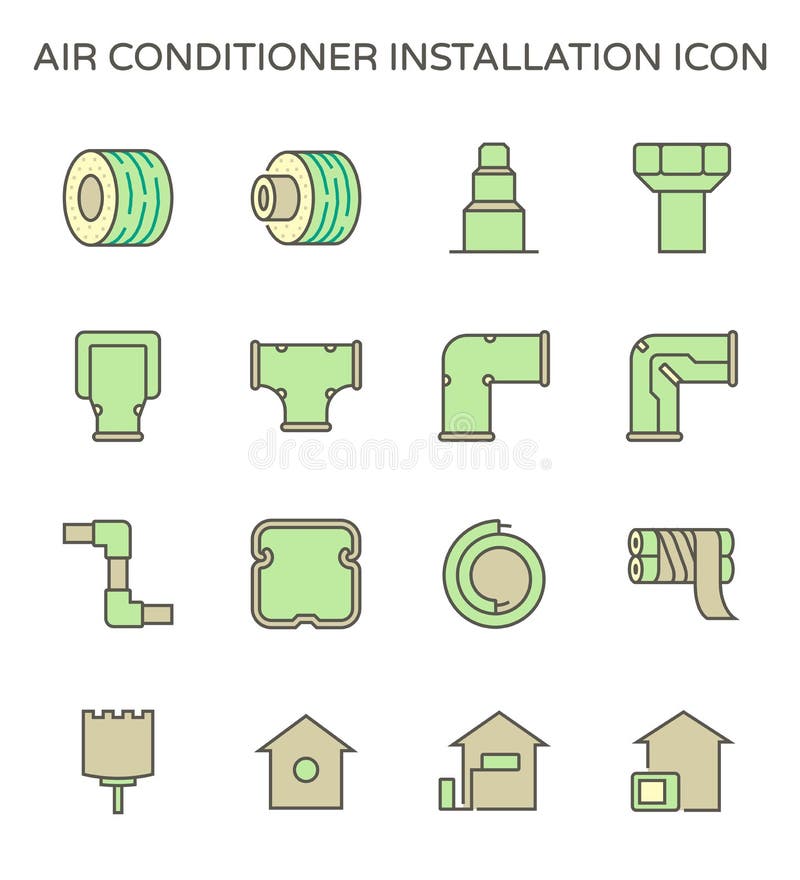 Air Conditioner Installation Icon Stock Vector - Illustration of ...
