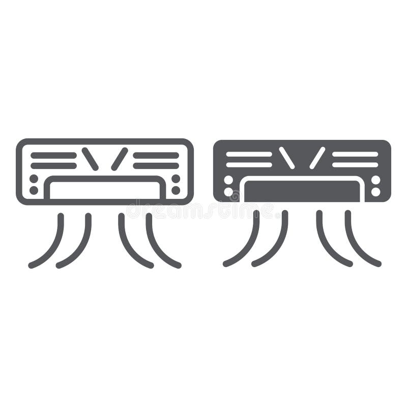 Air Conditioner Thin Line Icon, Appliance and Climate, Cooler Sign ...