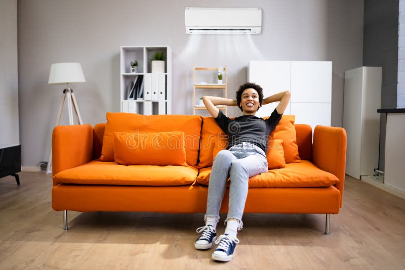 Air Conditioner in Living Room at Home Stock Image - Image of ...