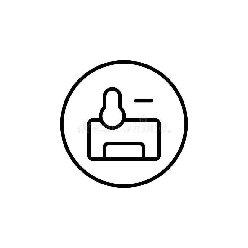 Air Conditioner Minus Temperature Icon Thin Vector Set Stock ...