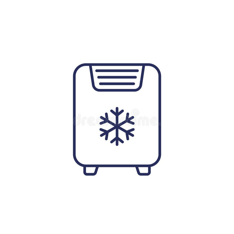 Air Conditioner, Mobile Ac Line Icon on White Stock Vector ...