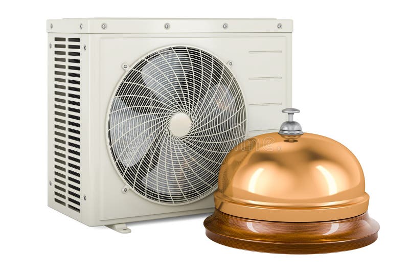 Air Conditioner, Outdoor Compressor Unit with Reception Bell. 3D ...