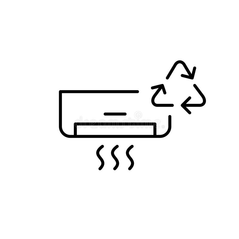Air Conditioner and Recycling Arrows. Sustainable Cooling Cycle, Eco ...