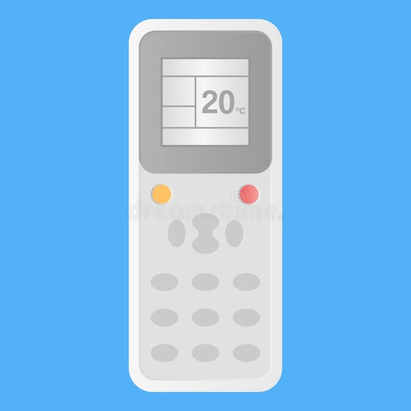 Air Conditioner Remote Control on Blue Background Vector Stock ...