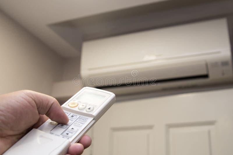 Air Conditioner with the Remote Control Stock Photo - Image of system ...