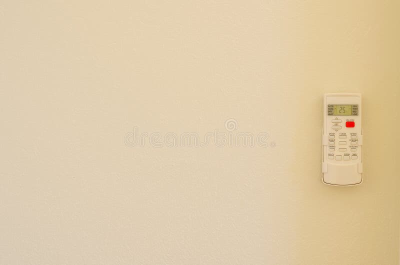 Air Conditioner Remote Control on Wall Background Stock Image - Image ...