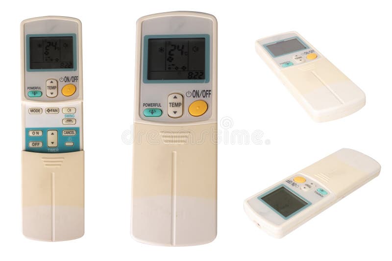 Air Conditioner Remote Isolated on White Background Stock Photo - Image ...