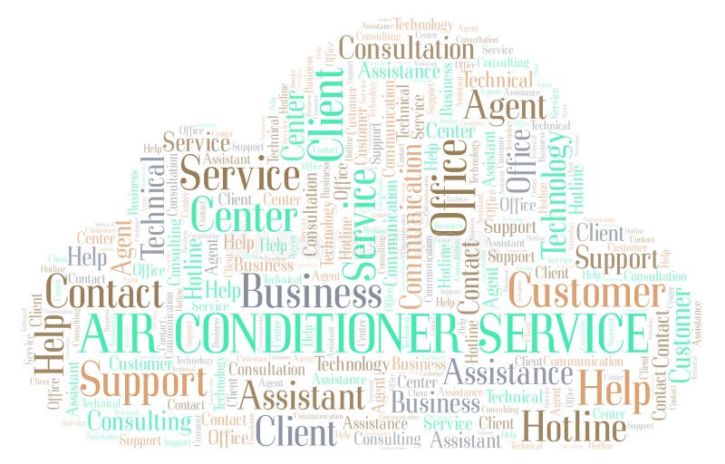Air Conditioner Service Word Cloud. Stock Illustration - Illustration ...