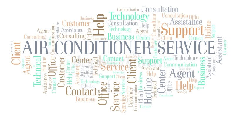 Air Conditioner Service Word Cloud Stock Illustration - Illustration of ...