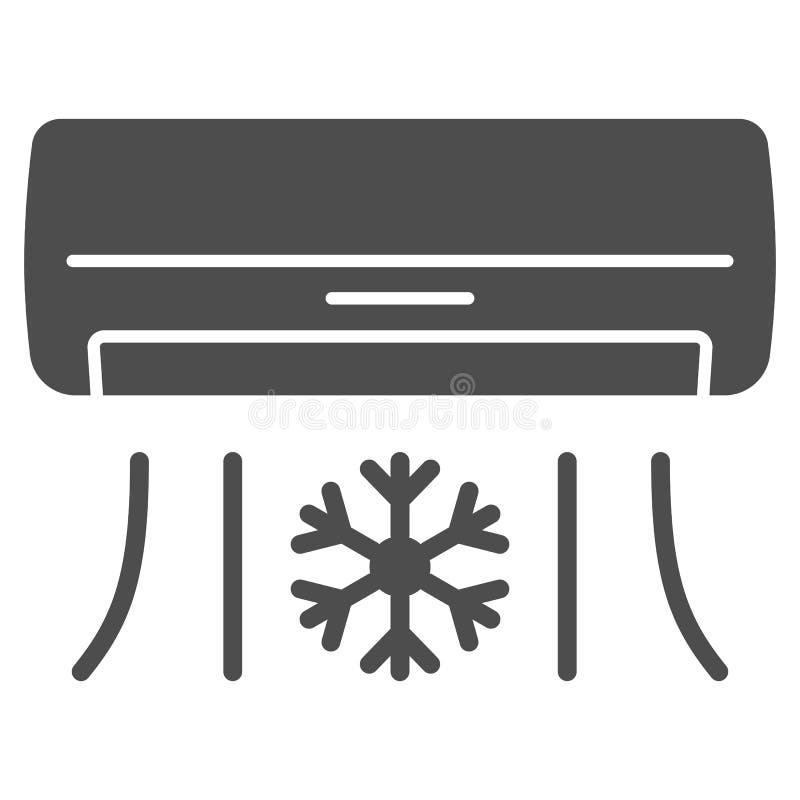 Air Conditioner Solid Icon, Gym Concept, Air Cooling with Snowflake ...