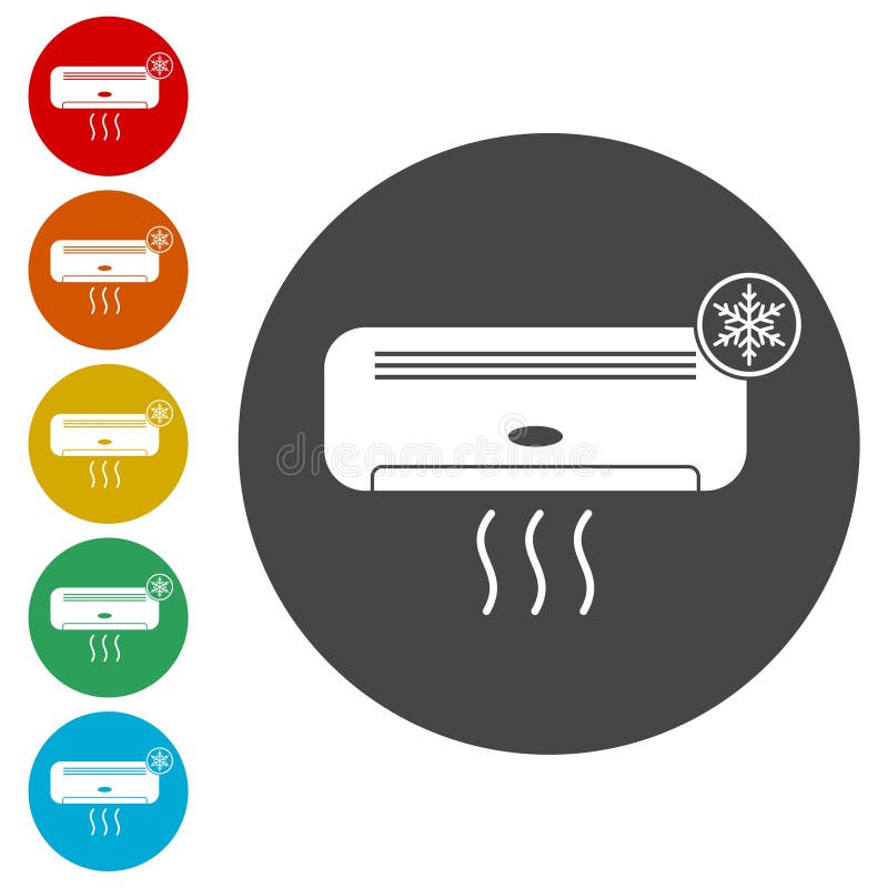 Air Conditioner Sticker Set Stock Vector - Illustration of clean ...