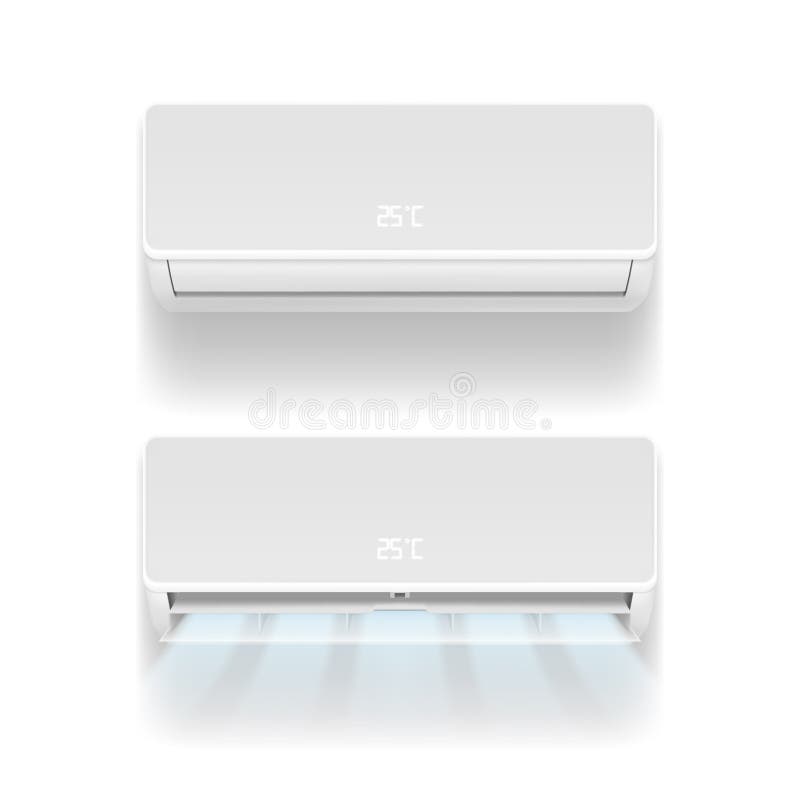 Air Conditioner System Isolated on White Background Stock Illustration ...