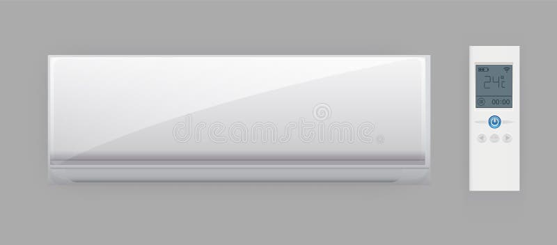 Air Conditioner System with Remote Control Vector. Cooling and Heating ...