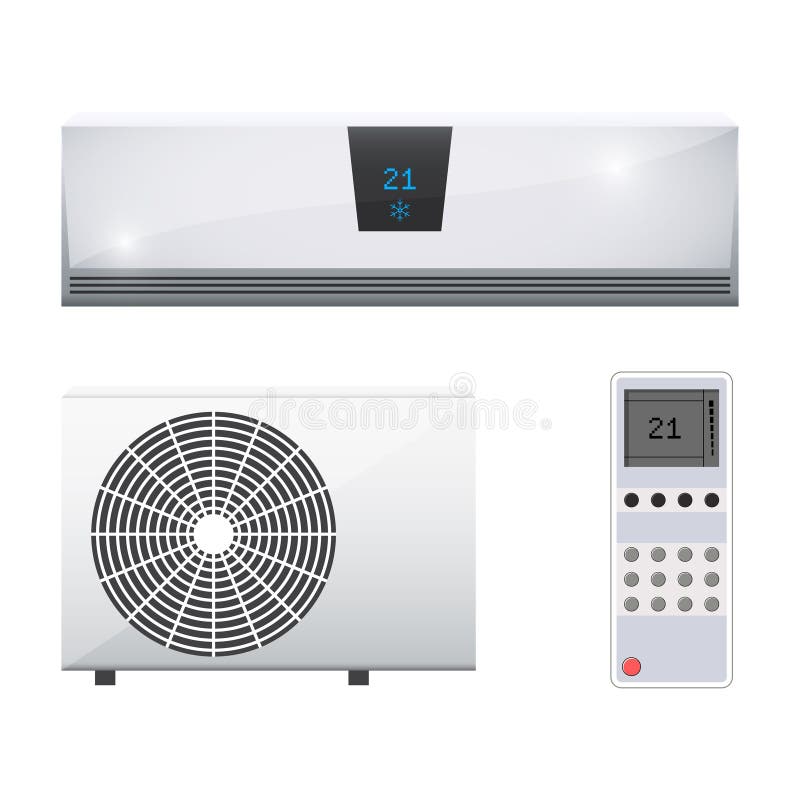 Air conditioner system stock vector. Illustration of shape - 95075610