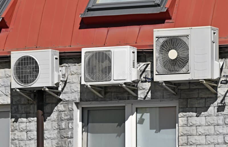 Air Conditioner System on Wall Stock Image - Image of cool, hvac: 236399199