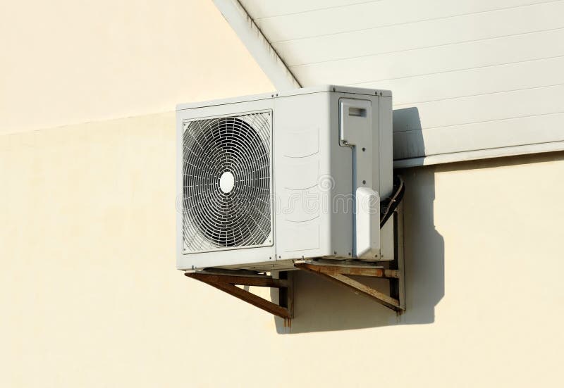 Air Conditioner System on Wall Stock Photo - Image of construction ...