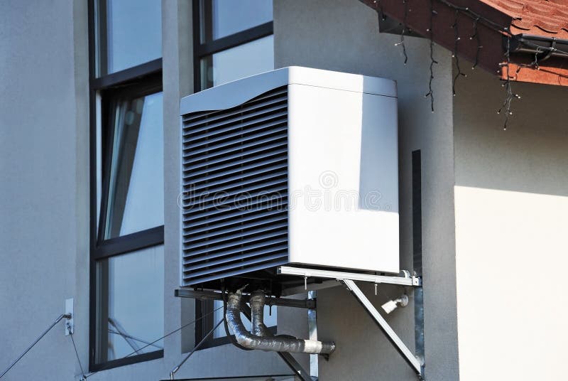 Air Conditioner System on Wall Stock Photo - Image of equipment ...