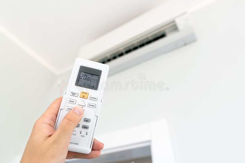Air Conditioner Temperature Adjustment Stock Photo - Image of electric ...