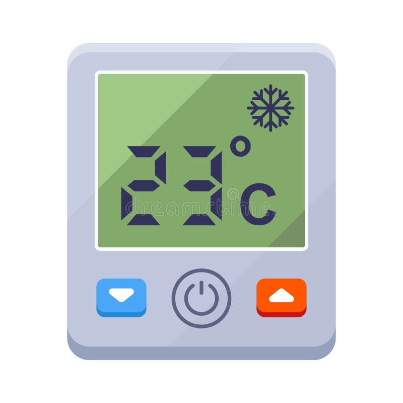 Air Conditioner Temperature Sensor on the Wall. Stock Vector ...