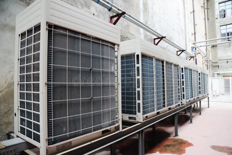Huge Industrial Fans on Building Air Conditioner Stock Image - Image of ...