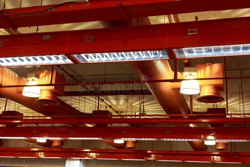 Air Conditioner Ventilation Installation System in Building Stock Image ...