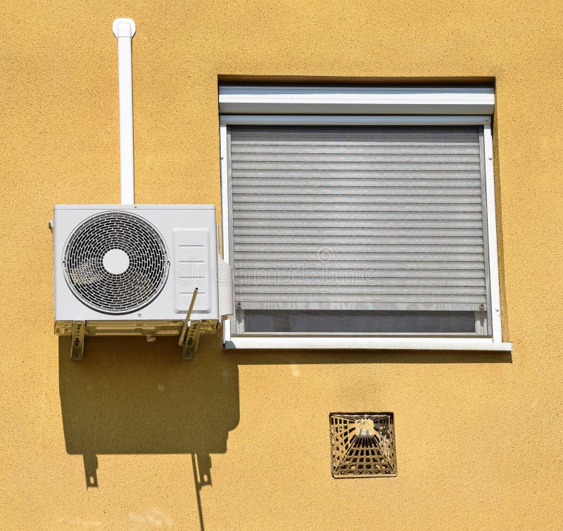 Air Conditioner on the Wall Stock Image - Image of ventilator, view ...