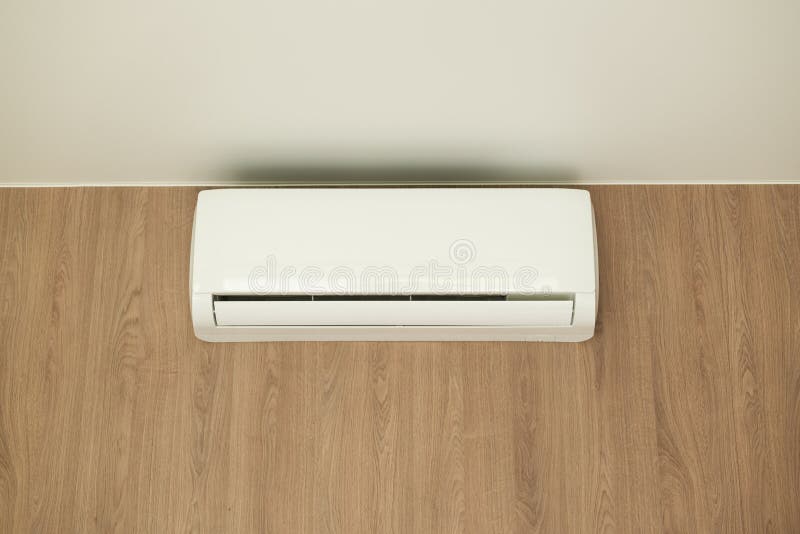 Air Conditioner of White Color on Wall Background, Split-system in ...