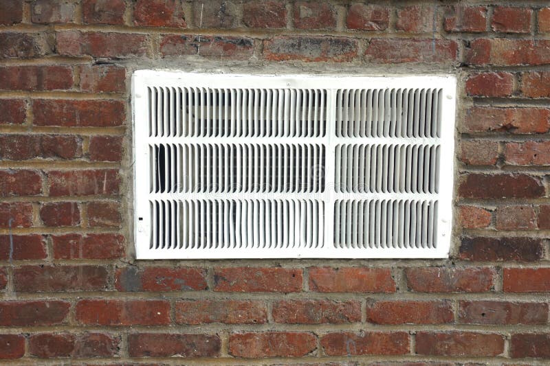 Air Conditioner stock photo. Image of white, home, brick - 45105150