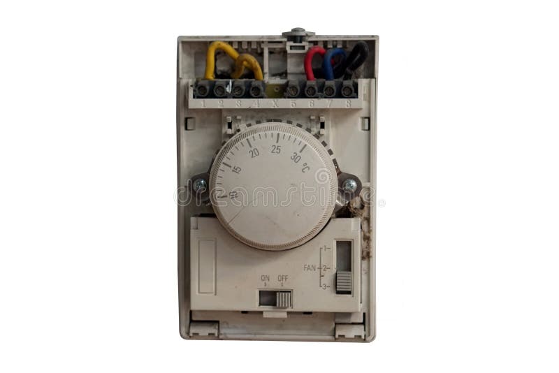 Old Air Conditioner Control Panel Isolated on White Background. Old ...