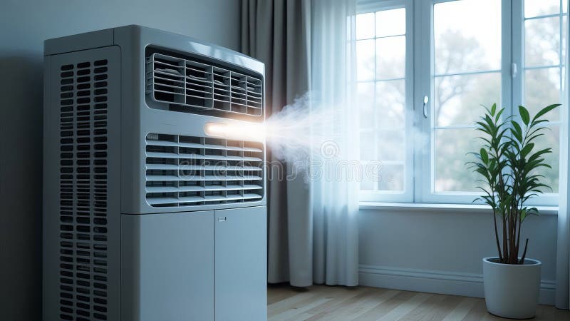 Air Conditioner and Wind or Air Flow To Show Cool and Fresh. AC Indoor ...