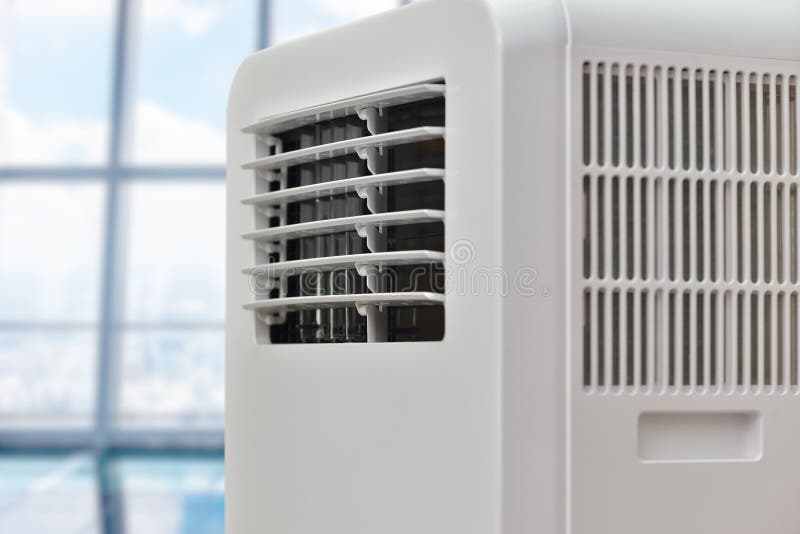Air Conditioner with Window and Sky in Background Stock Image - Image ...
