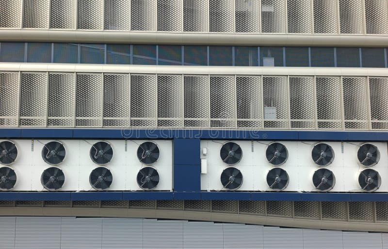 Air Conditioners on the Bottom of the Apartment Building Stock Photo ...